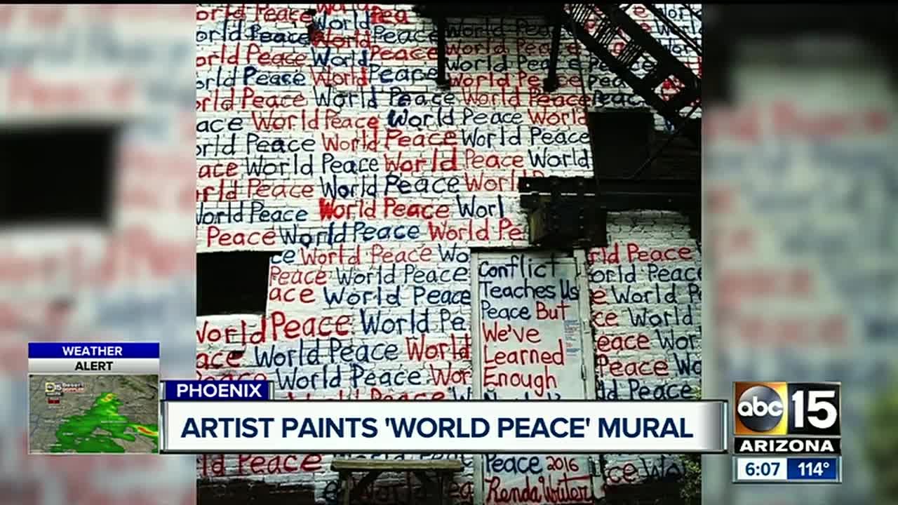 Mural artist painting for world peace - YouTube