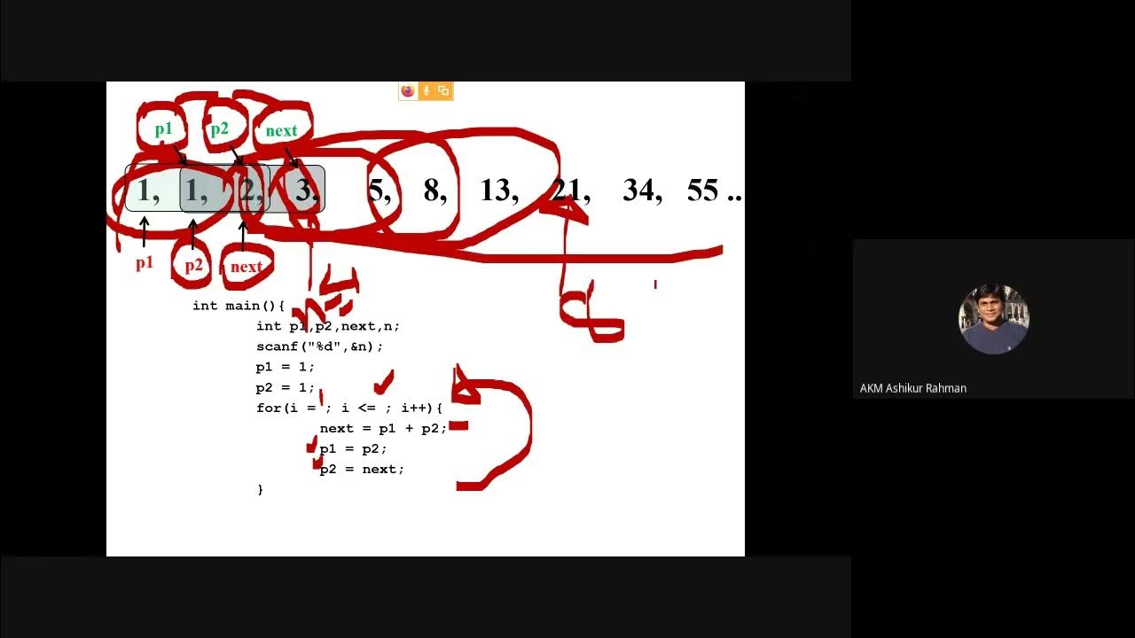 Loops Fibonacci Series C Programming Youtube