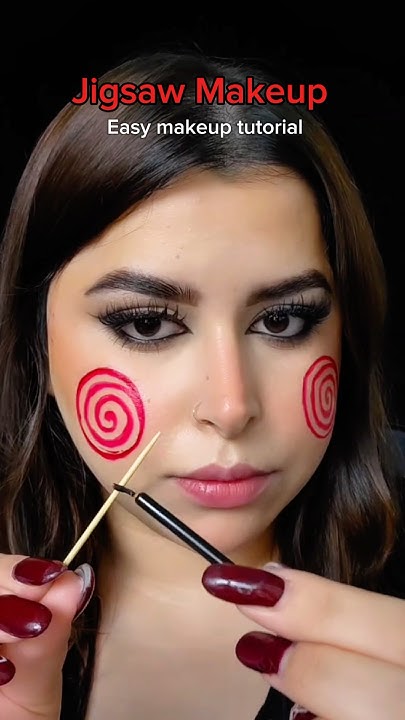 Jigsaw makeup 🧩 Halloween makeup tutorial easy ! #halloween - YouTube