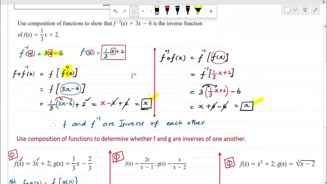 Composition of Inverse Function - YouTube