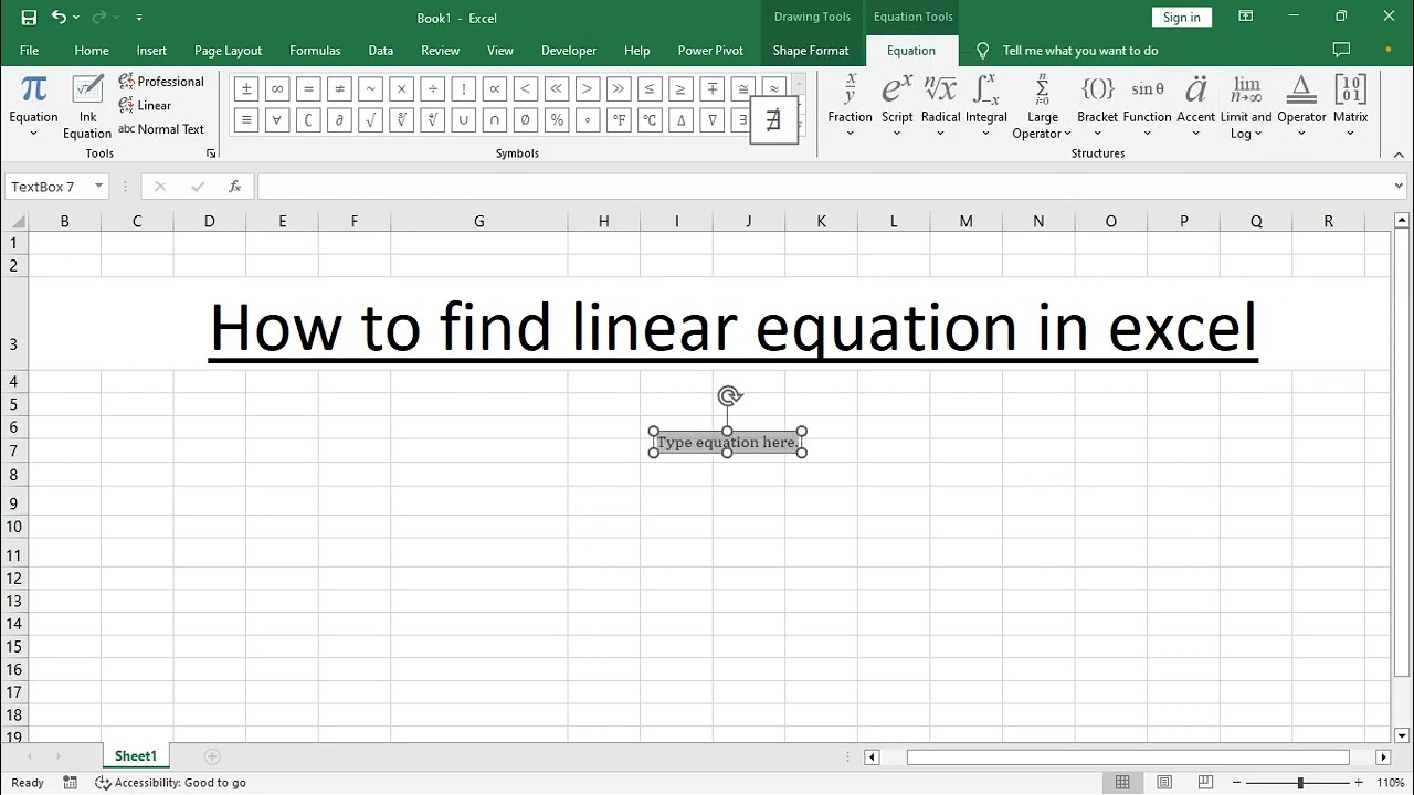 How To Find Linear Equation In Excel YouTube How To Find Linear Equation In Excel YouTube