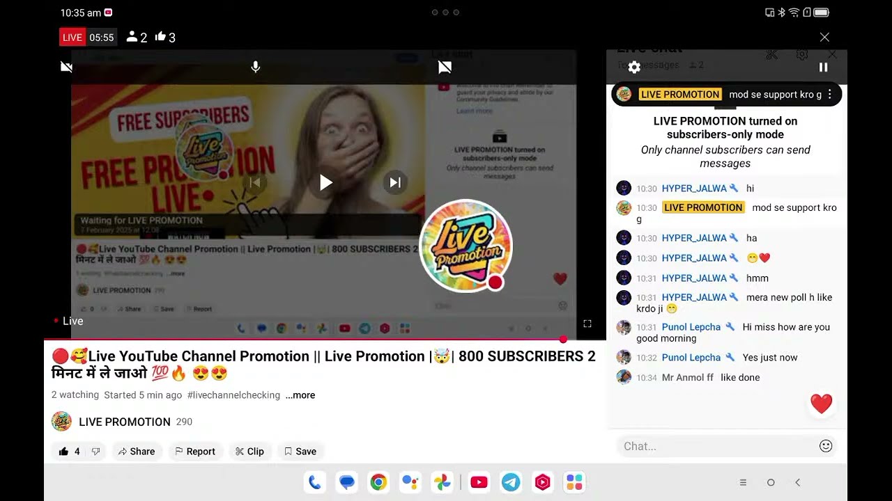 🔴🥰Live YouTube Channel Promotion || Live Promotion |🤯| 800 SUBSCRIBERS ...