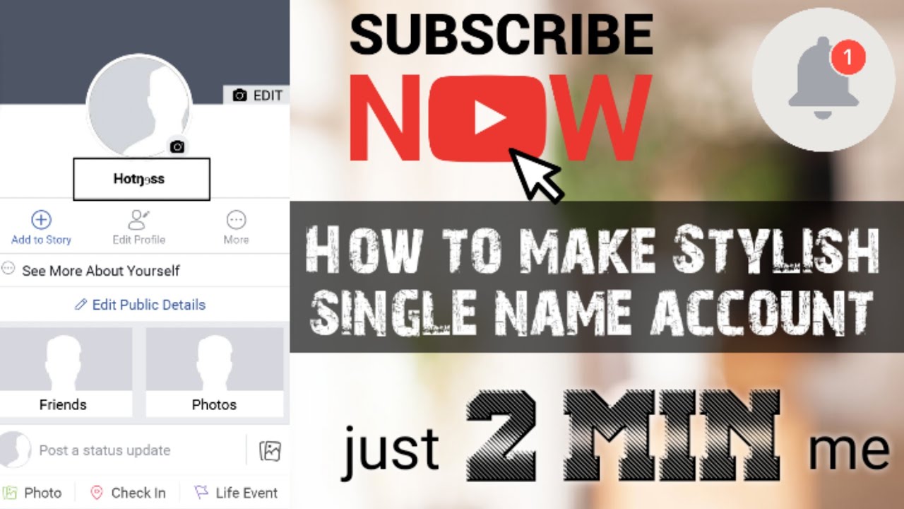 How to make stylish single name account just 2min me - YouTube