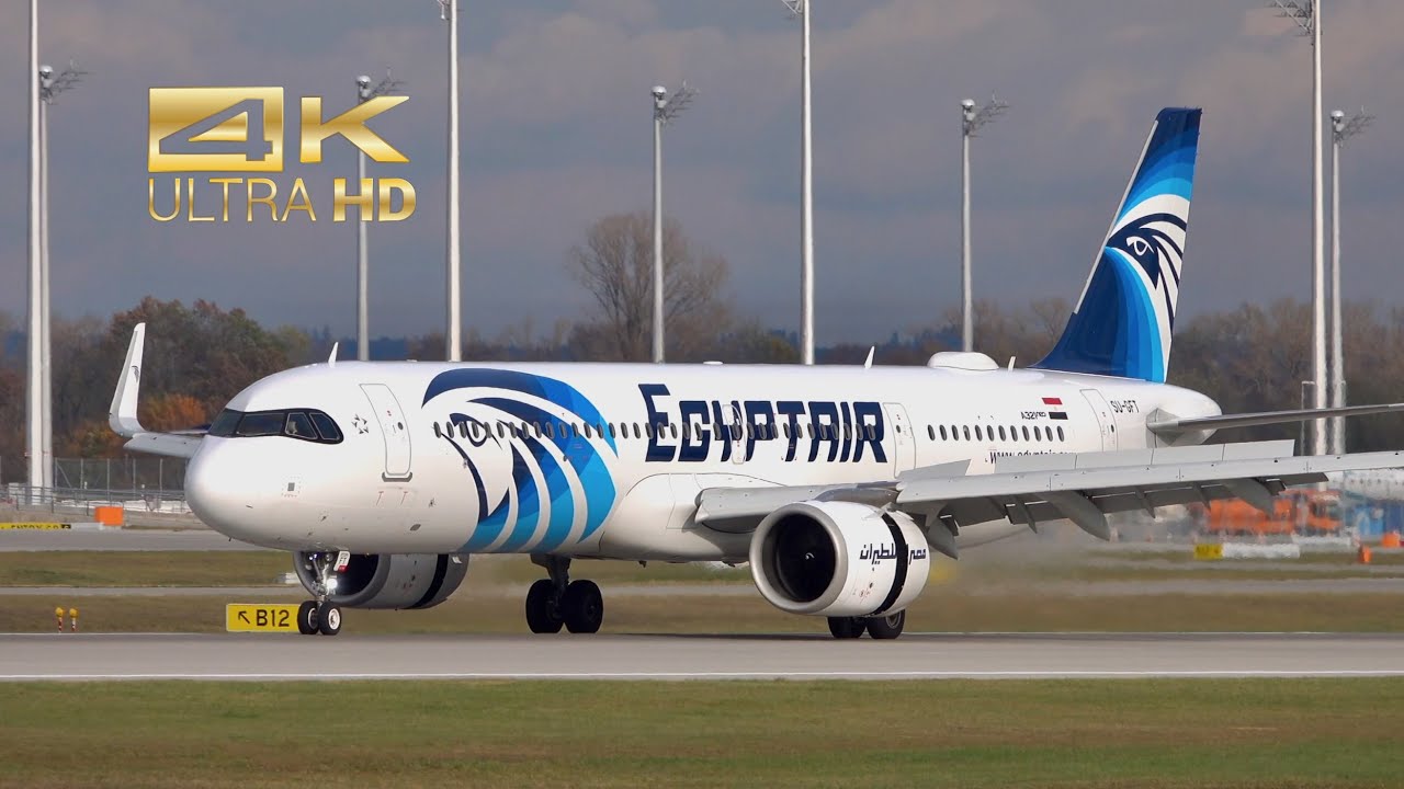 (4K) Airbus A321-251NX NEO from EgyptAir SU-GFT arrival at Munich ...