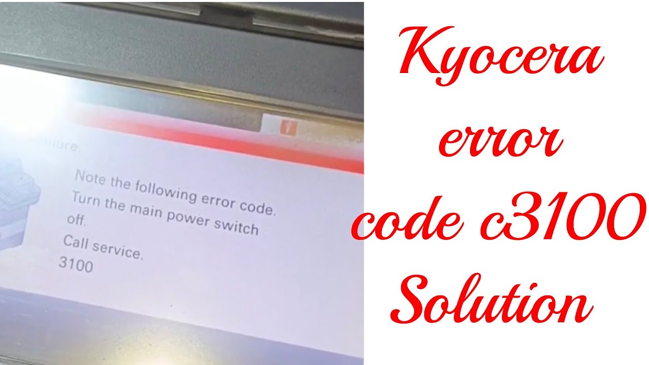 Error code c3100 solution Kyocera 3560dn,3540dn, fs1128,1135 - YouTube