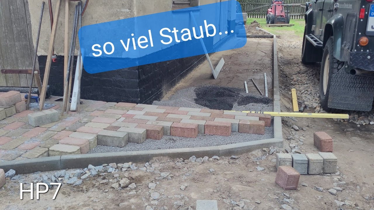 Hof pflastern 7 | Recycling | Rüttelplatte | Brechsand | Pflastersteine ...
