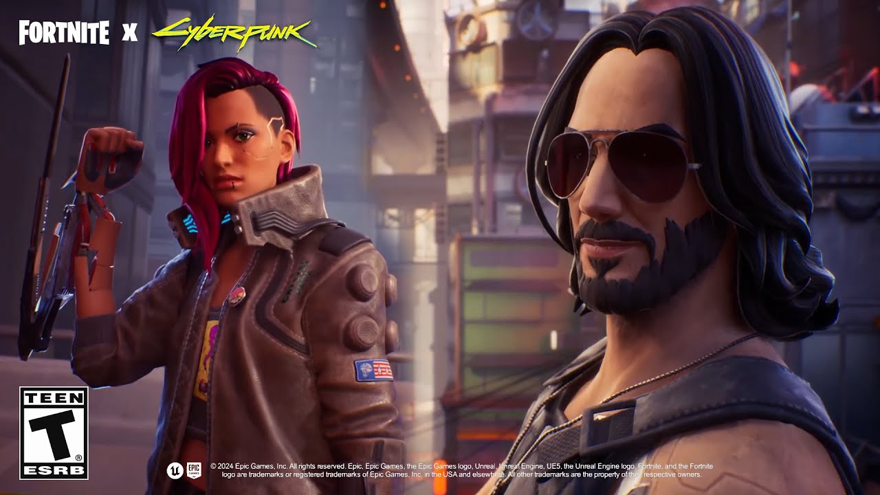 *NEW* Fortnite x Cyberpunk Trailer (Johnny Silverhand Skin & V Skin ...