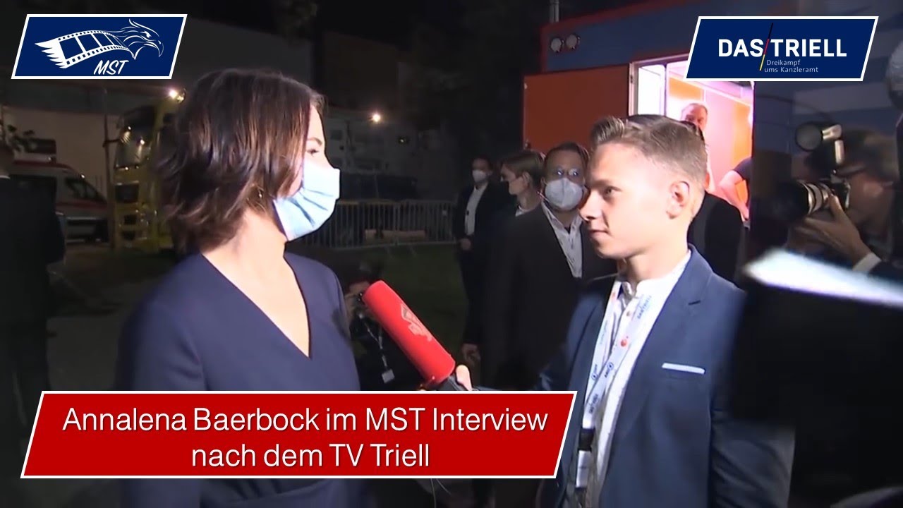 Annalena Baerbock im MST Interview nach dem TV Triell von ARD und ZDF ...