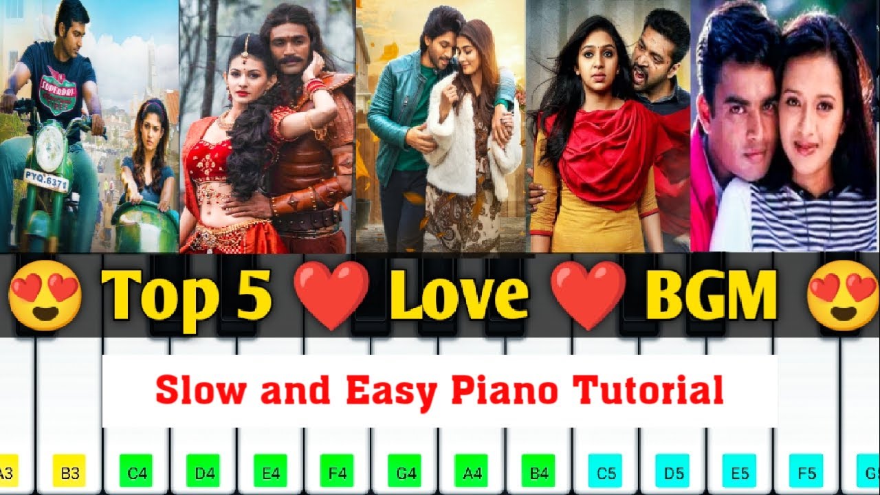 Top 5 love ️ bgm piano tutorial part 3 | best viral romantic bgm ...