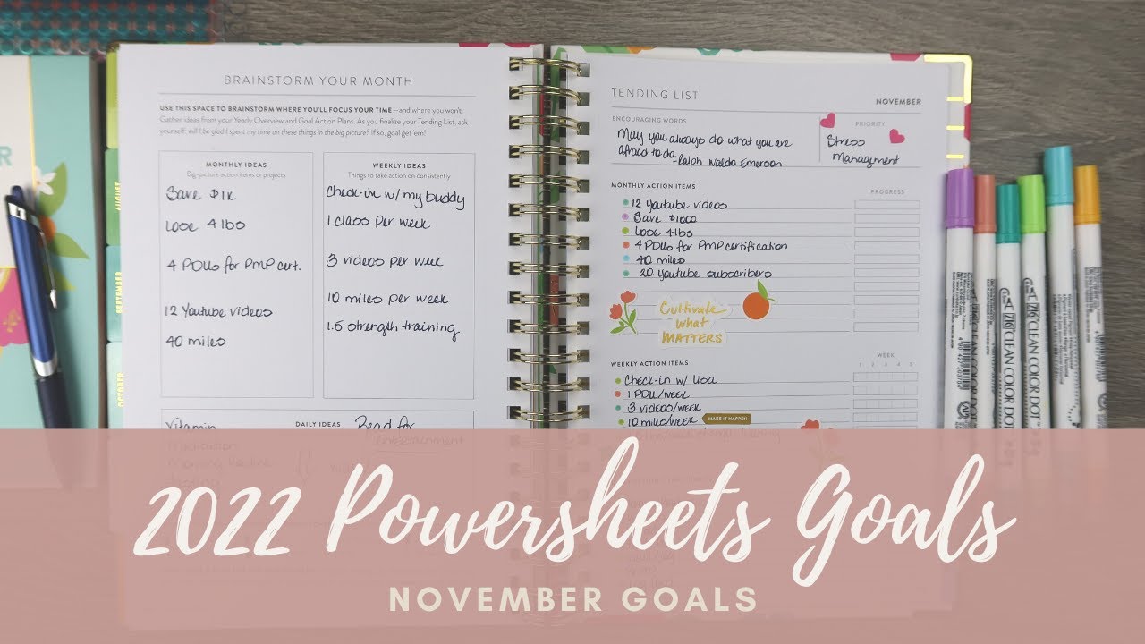Goal set with Me| November 2022 Goals using Cultivate What Matters ...