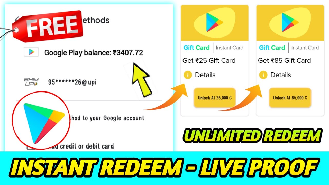 Google Play Gift Card Redeem Code App 2021 | Unlimited redeem Gift Card ...