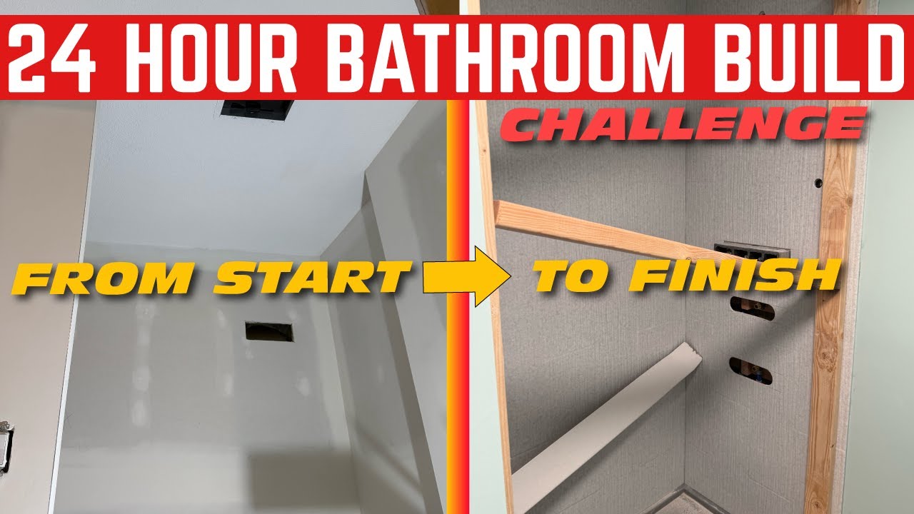 24 Hour COMPLETE Bathroom Build CHALLENGE *Will We Make It?* - YouTube