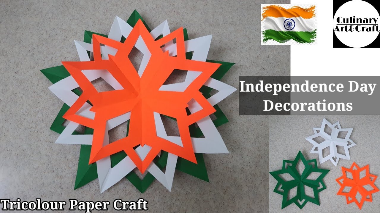 Independence Day Decoration | Tricolor Paper Craft | Paper Flowers ...