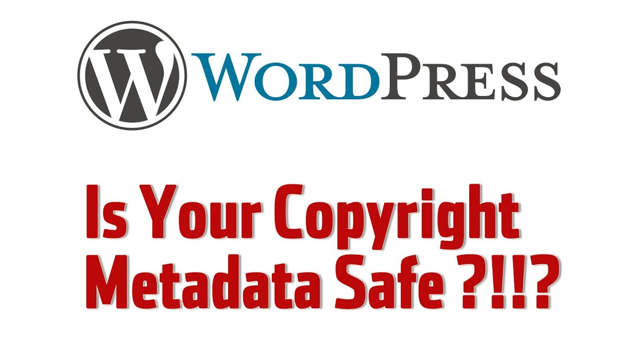 Wordpress WARNING - Copyright Metadata At Risk - YouTube