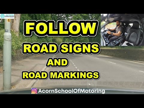 Follow Road Signs & Road Markings #driving #lesson #drivinglessons # ...