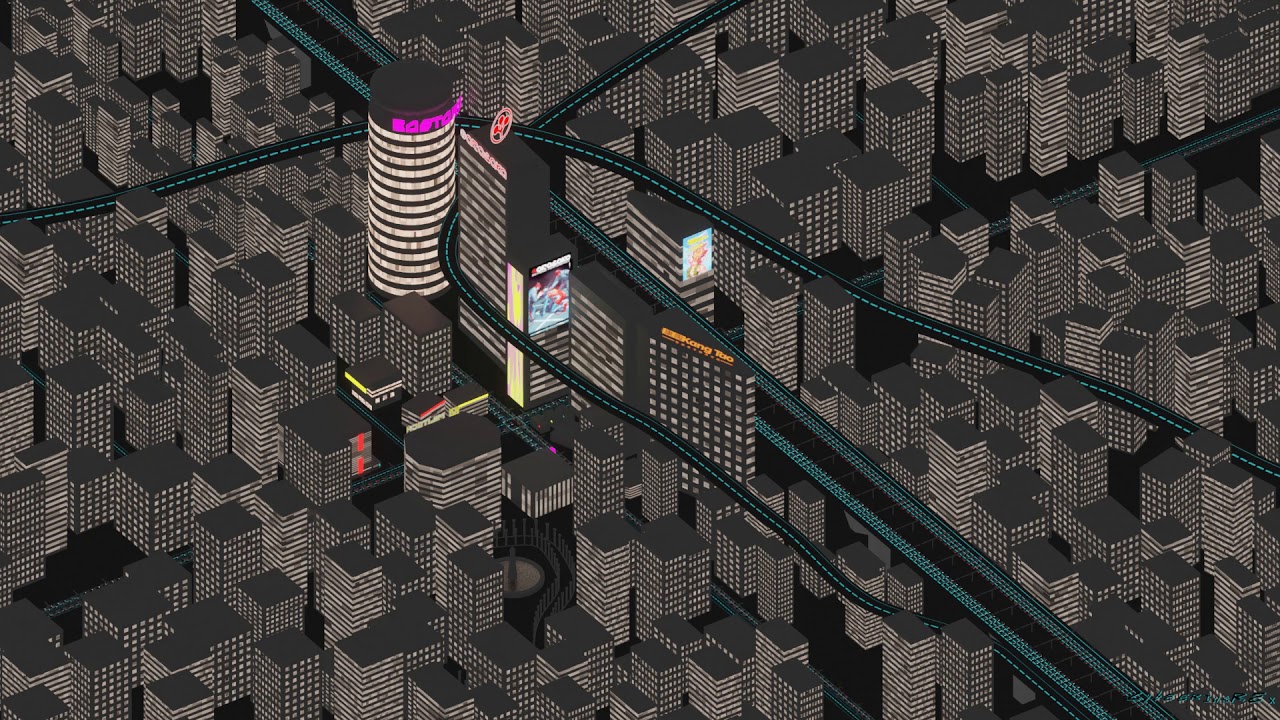 Cyberpunk 2077 Themed simple city animation - YouTube