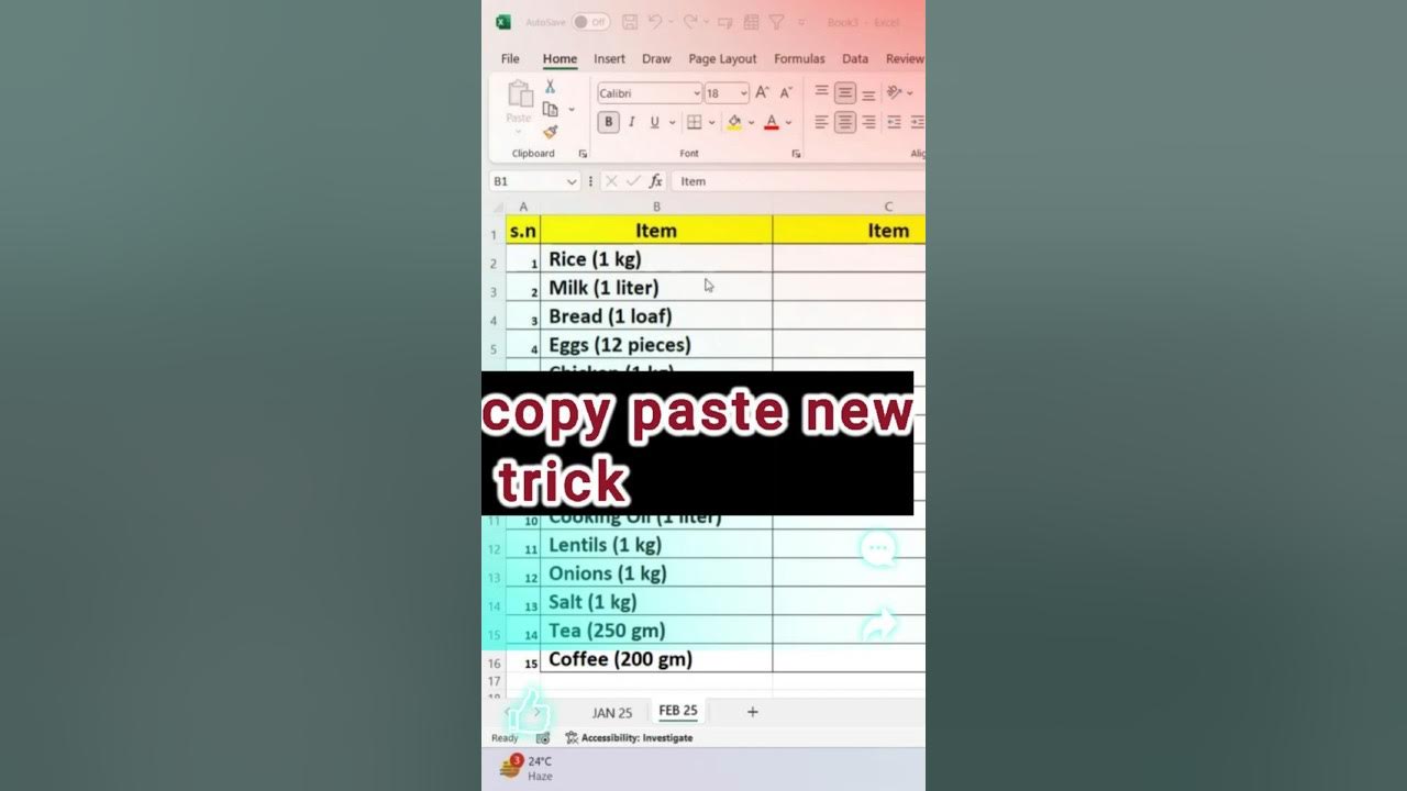 New Copy-Paste Tricks in Excel for Faster Work #excel #excelshortcuts #datasheet # ...