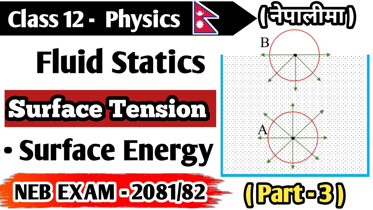Surface Tension || Surface Energy in Nepali || NEB || Class 12 Physics ...