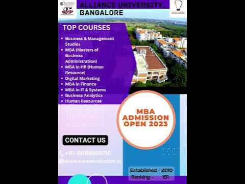 Alliance University, Bangalore || alliance college bangalore || alliance mba admission 2023 ...