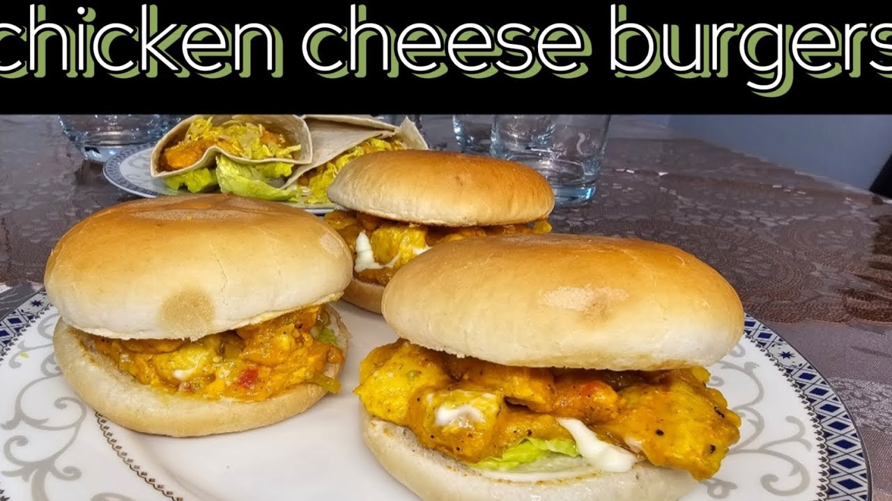 Chicken cheese burgers recipe - YouTube