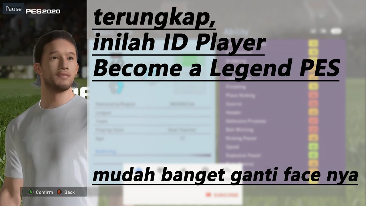 PES TUTORIAL [Cara ganti (Replace) Face Become A legend (BAL)] - YouTube