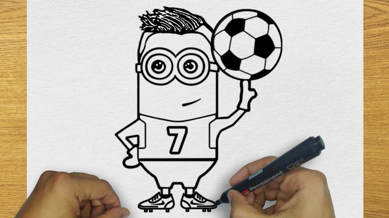 HOW TO DRAW CR7 MINION STEP BY STEP | DRAWING CHRISTIANO RONALDO EASY ...