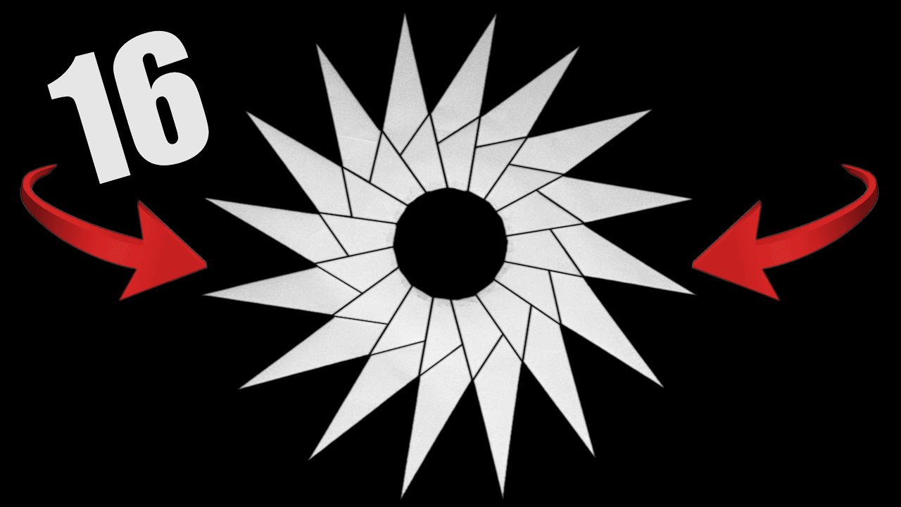 DAY 1 - HOW TO MAKE A 16-POINTED NINJA STAR FROM PAPER ? (Shuriken ...