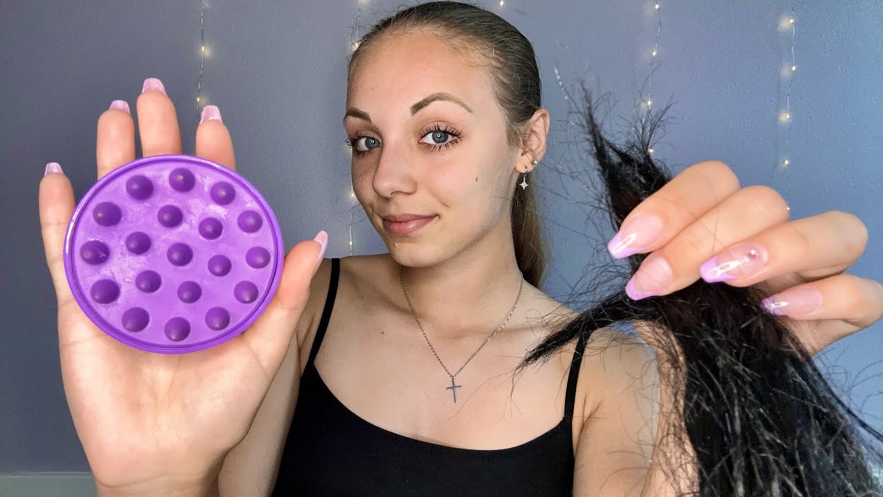 ASMR || Relaxing Hair Play & Scalp Massage! (Hand Movements) - YouTube
