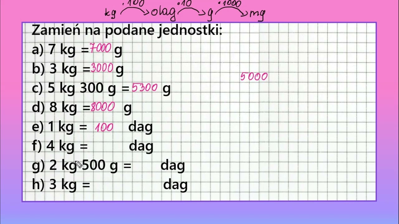 JEDNOSTKI Masy Zamiana Jednostek Klasa 4 zadanie 1 YouTube JEDNOSTKI Masy Zamiana Jednostek Klasa 4 zadanie 1 YouTube