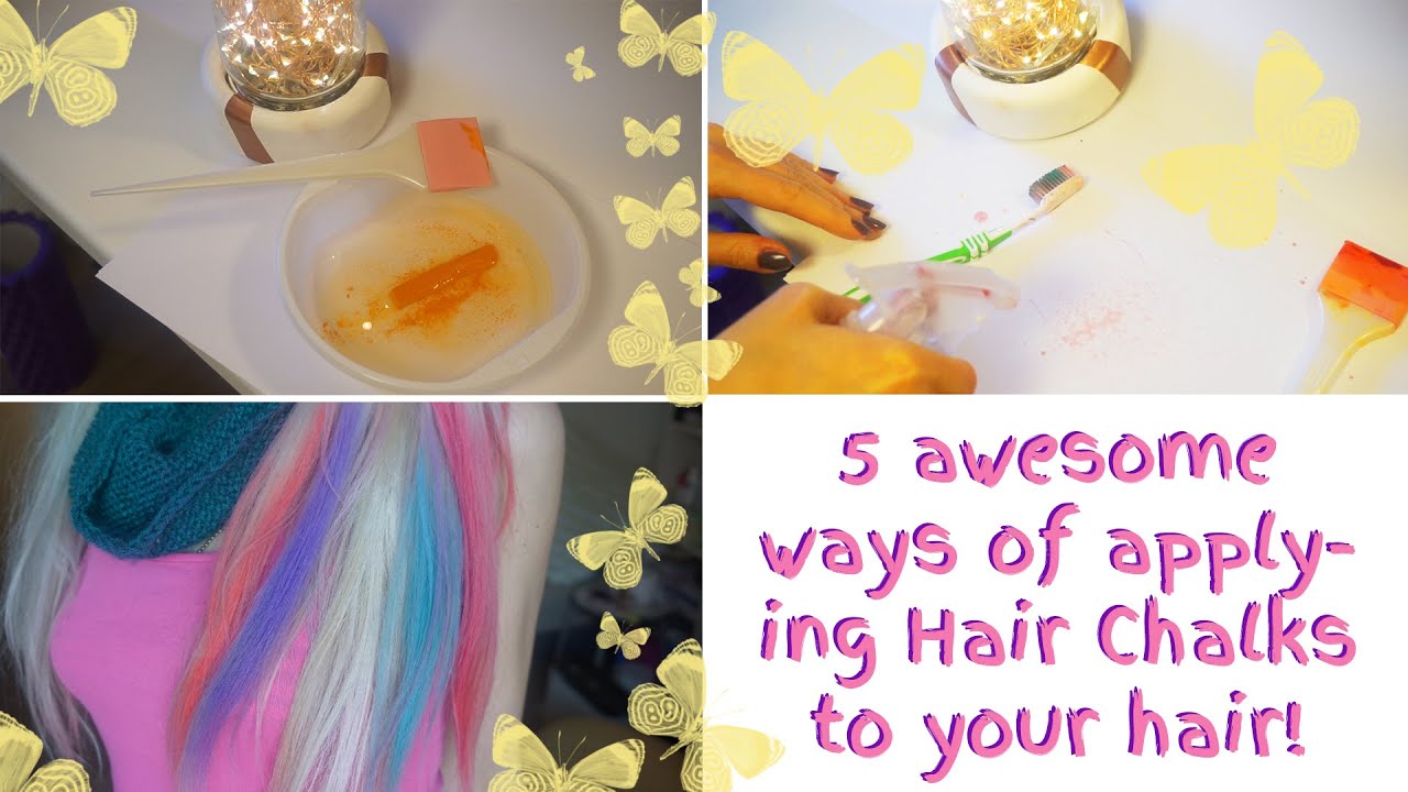 How to color your hair with Hair Chalk? - YouTube
