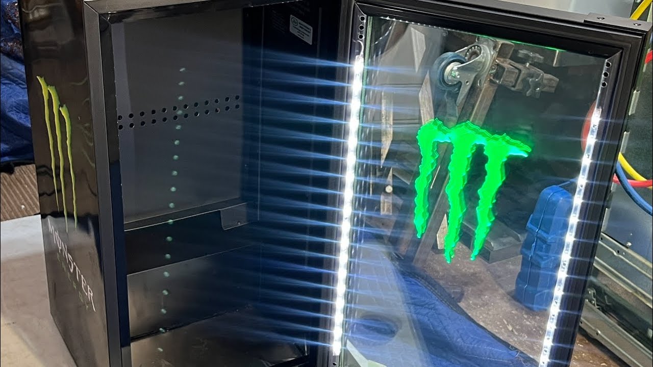 Monster energy display cooler not cooling - YouTube