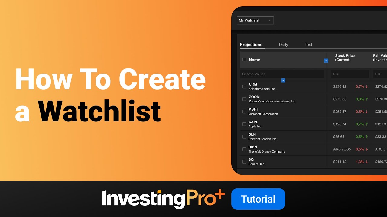 Watchlists | Investing Pro+ Tutorials - YouTube
