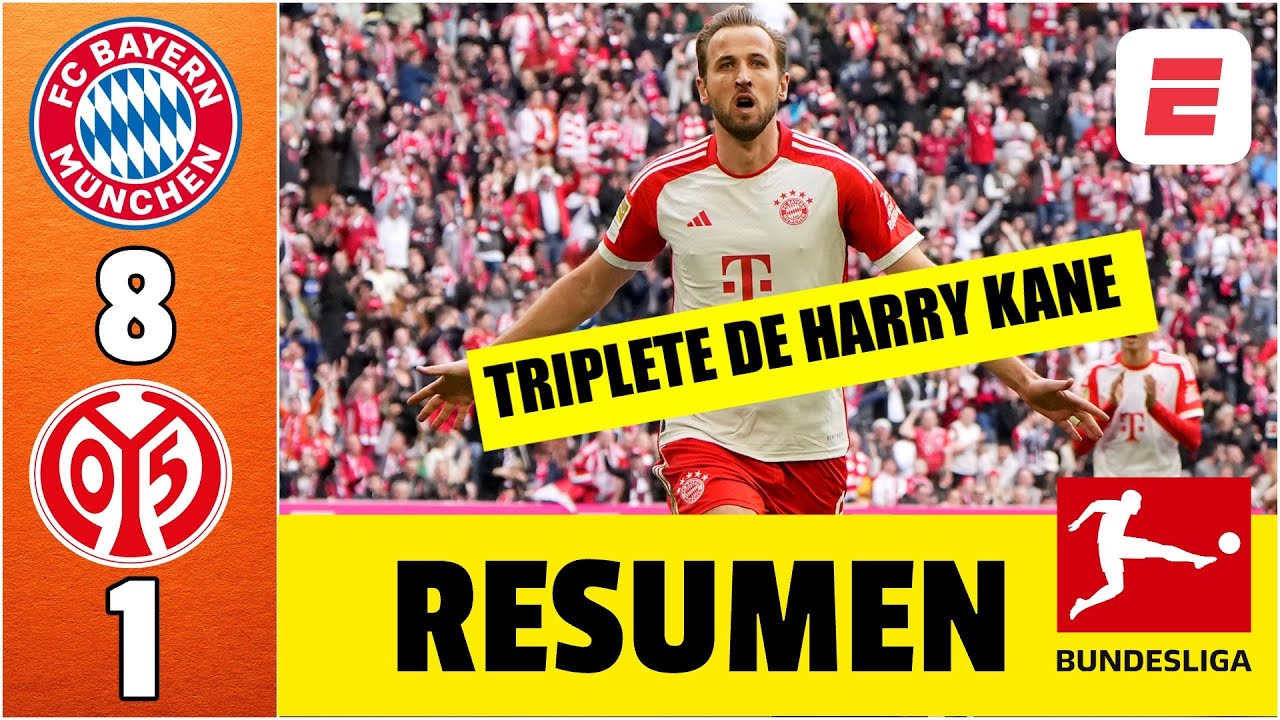 Bayern Munich APLASTÓ al Mainz 8-1 con HAT TRICK de Harry Kane y ...