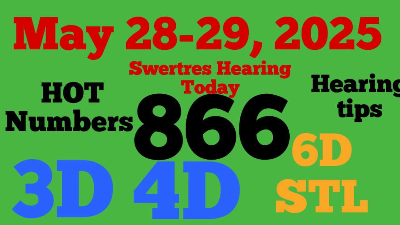 Swertres Hearing Guide Tips 3D 4D 6D and STL May 28-29,2025 - YouTube