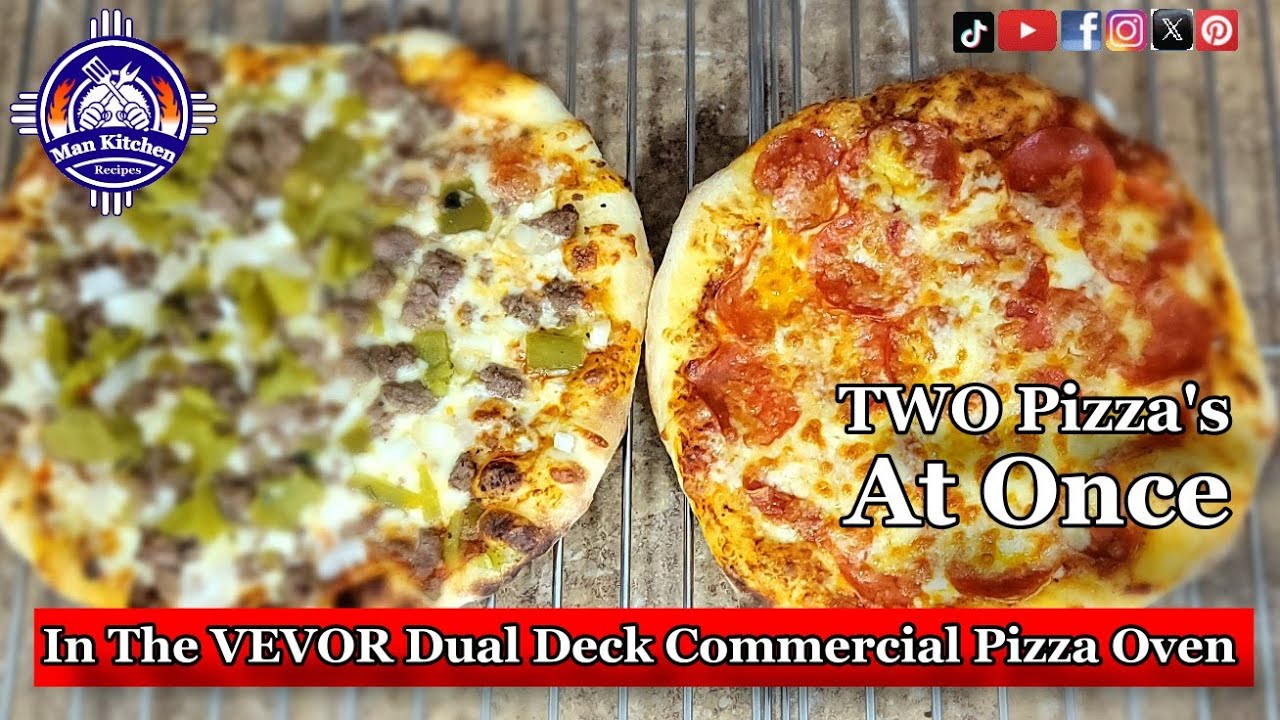 Two Pizzas At Once In The VEVOR Dual Deck Commercial Pizza Oven - YouTube