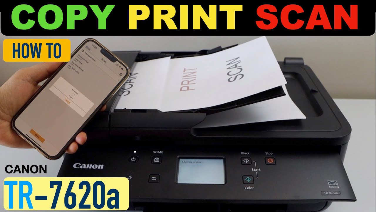 Canon Pixma TR7620a Scanning, Printing & Copying Video. - YouTube