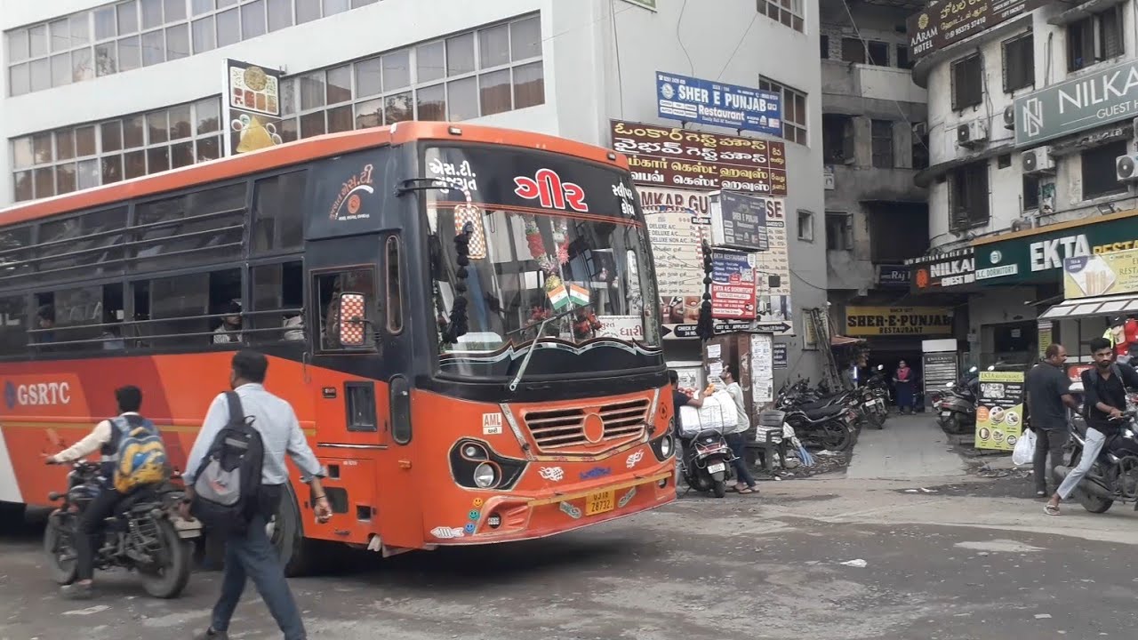 GSRTC "Gir"Sleeper Coach Bus Departing From Surat Central Bus Stand ...