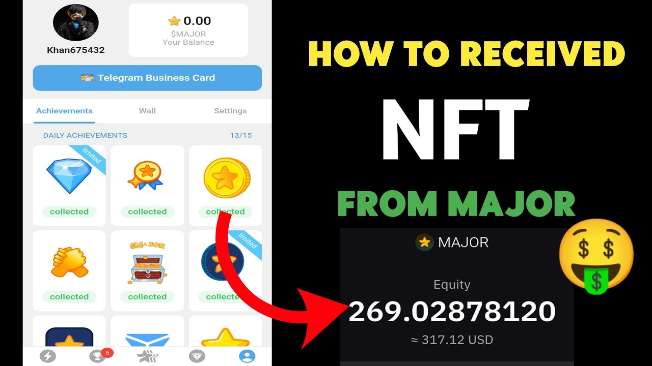How to Receive NFT from major | NFT major | Earn money from telegram ...