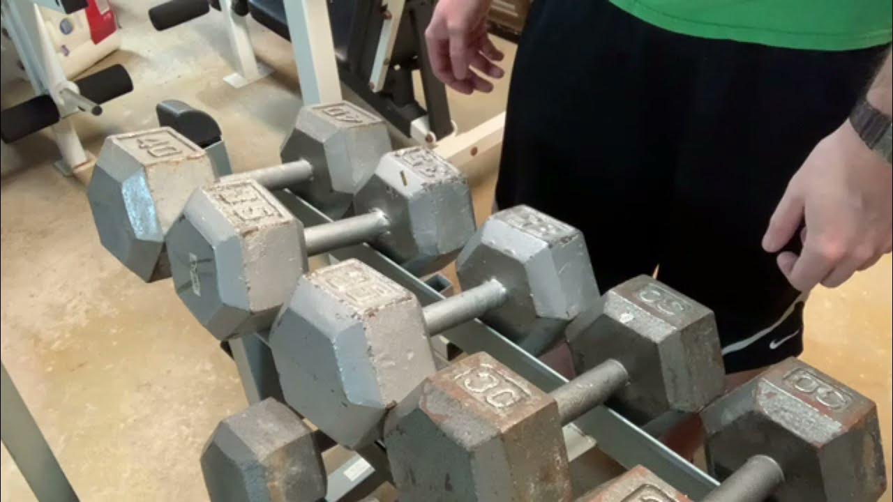 How to Pick Up Dumbbells Properly from a Dumbbell Rack - YouTube