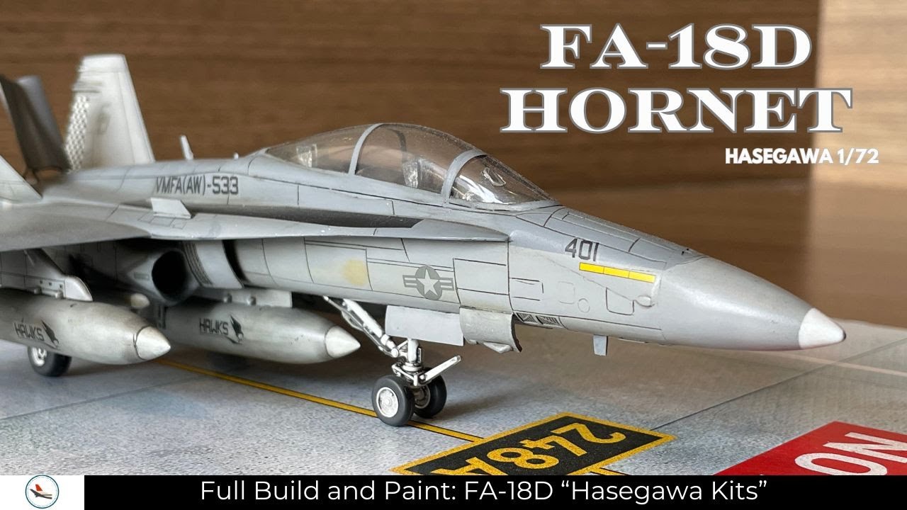 Hasegawa F-18 Hornet Detailed Build and Paint Process / How to Paint ...