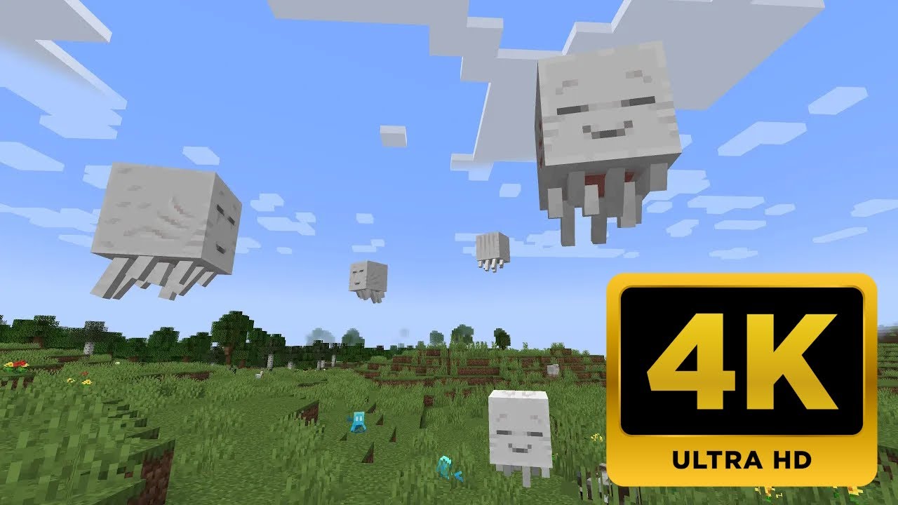 Happy Ghasts flying around for 5 minutes straight - YouTube