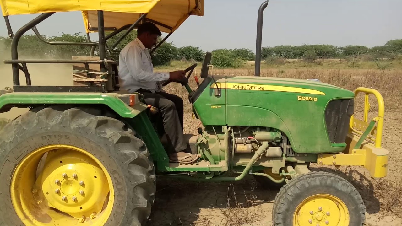 John deere 5039D with 6 Foot rotavator Green system - YouTube