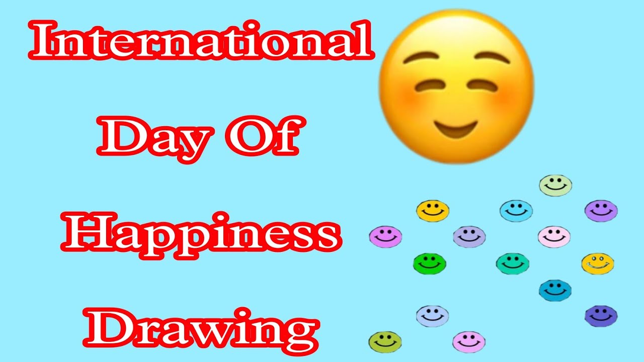 International Day of Happiness Drawing | World Happiness Day Drawing ...