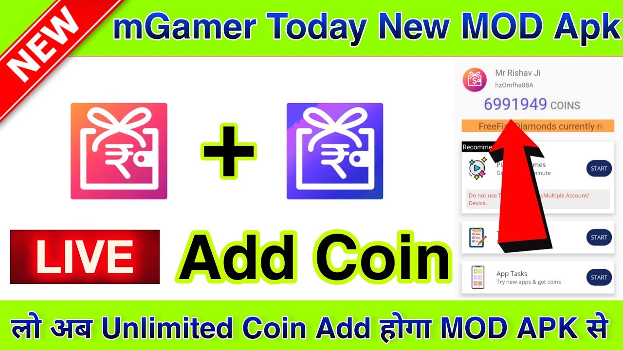💥mGamer Today New MOD Apk ||mGamer Coin Adder Script || Earn Instant ...