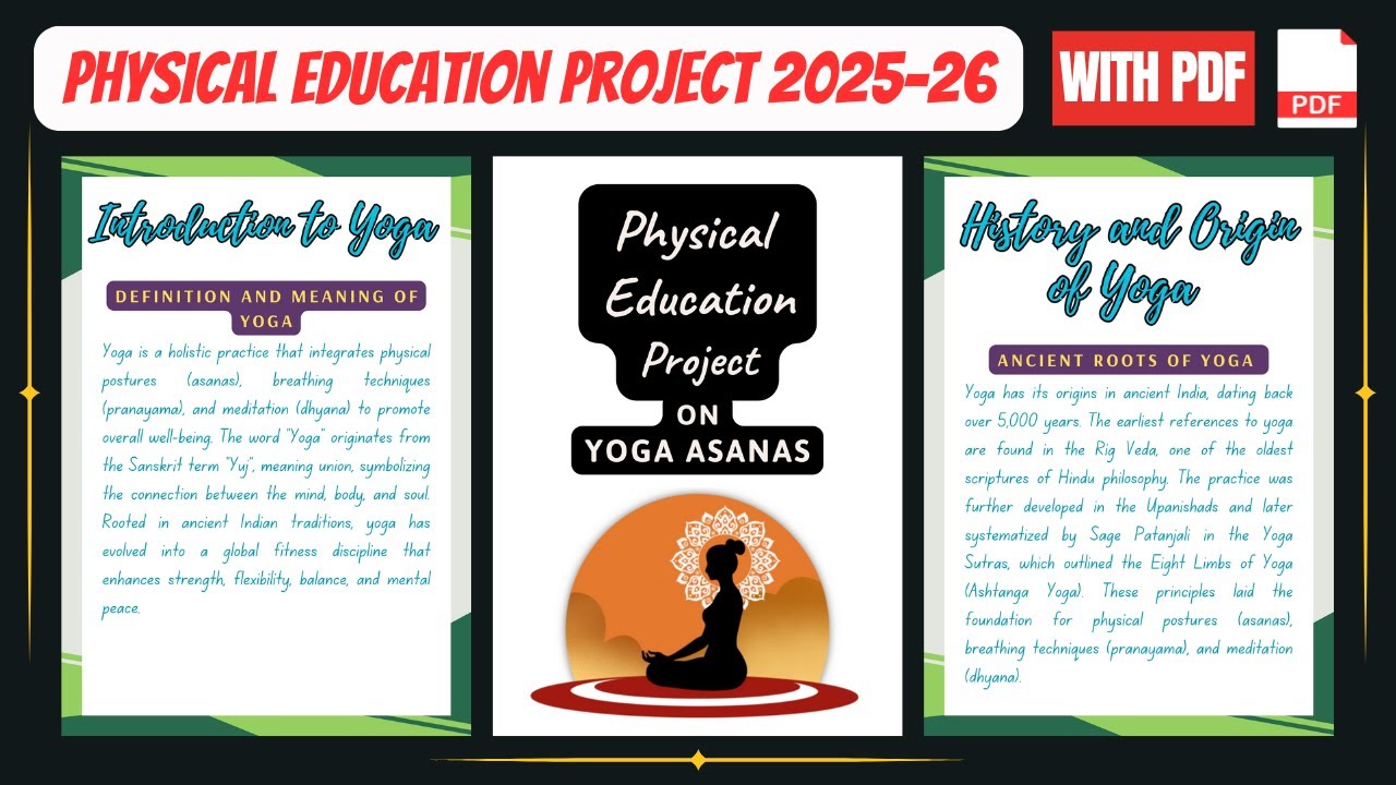 Physical Education Project on Yoga Asanas | Class 11 & 12 CBSE 2025-26 ...