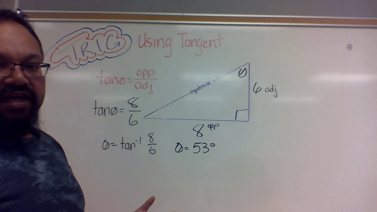 Two examples of using the Tangent Ratio to find and angel - YouTube