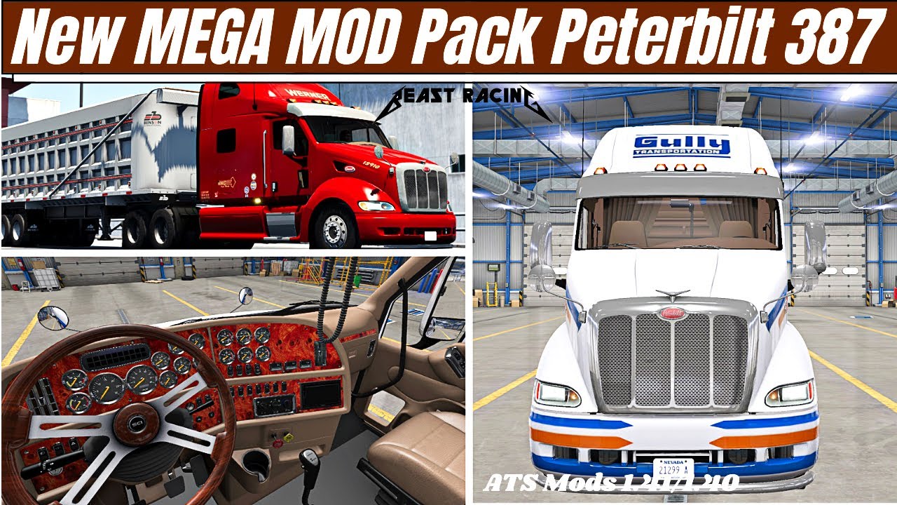 American Truck Simulator | MEGA MOD Peterbilt 387 [ATS 1.41/1.40 ] 4k ...