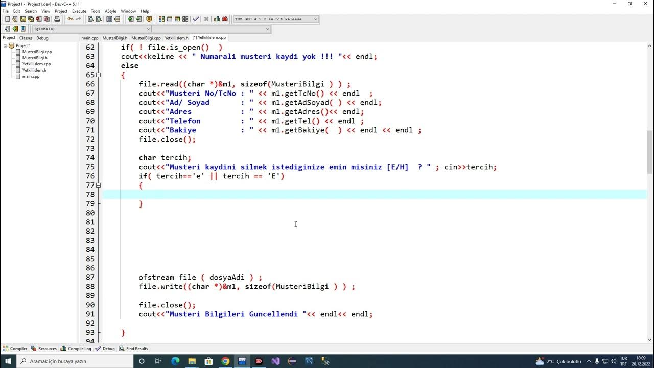 31- C++ Programlama- Bankamatik Otomasyonu -7- - YouTube