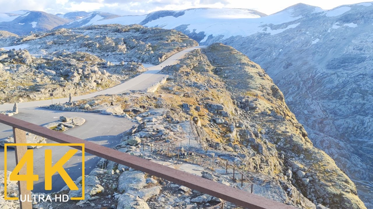 Geiranger Skywalk - Dalsnibba, spectacular viewpoint, Norway in 4K ...