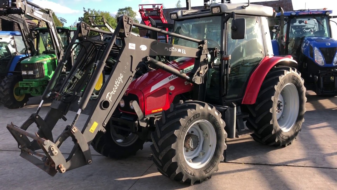 2005 massey ferguson 5455 tractor with loader - YouTube